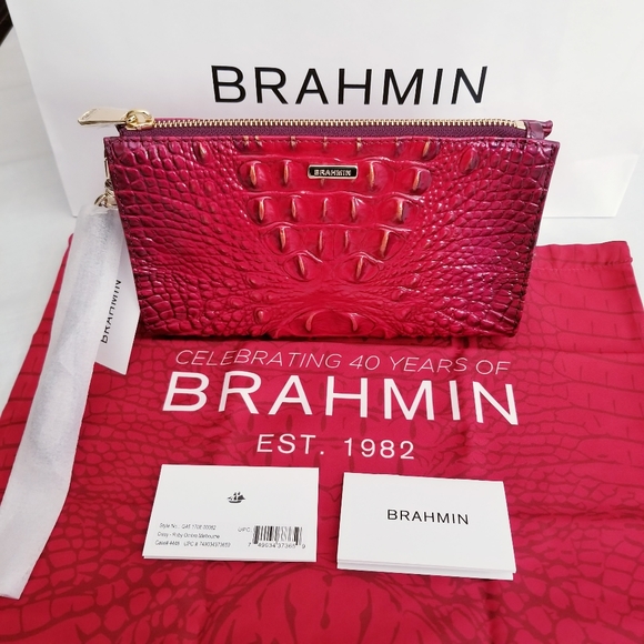 Brahmin | Bags | Nwt Brahmin Ruby Ombre Daisy Wristlet | Poshmark